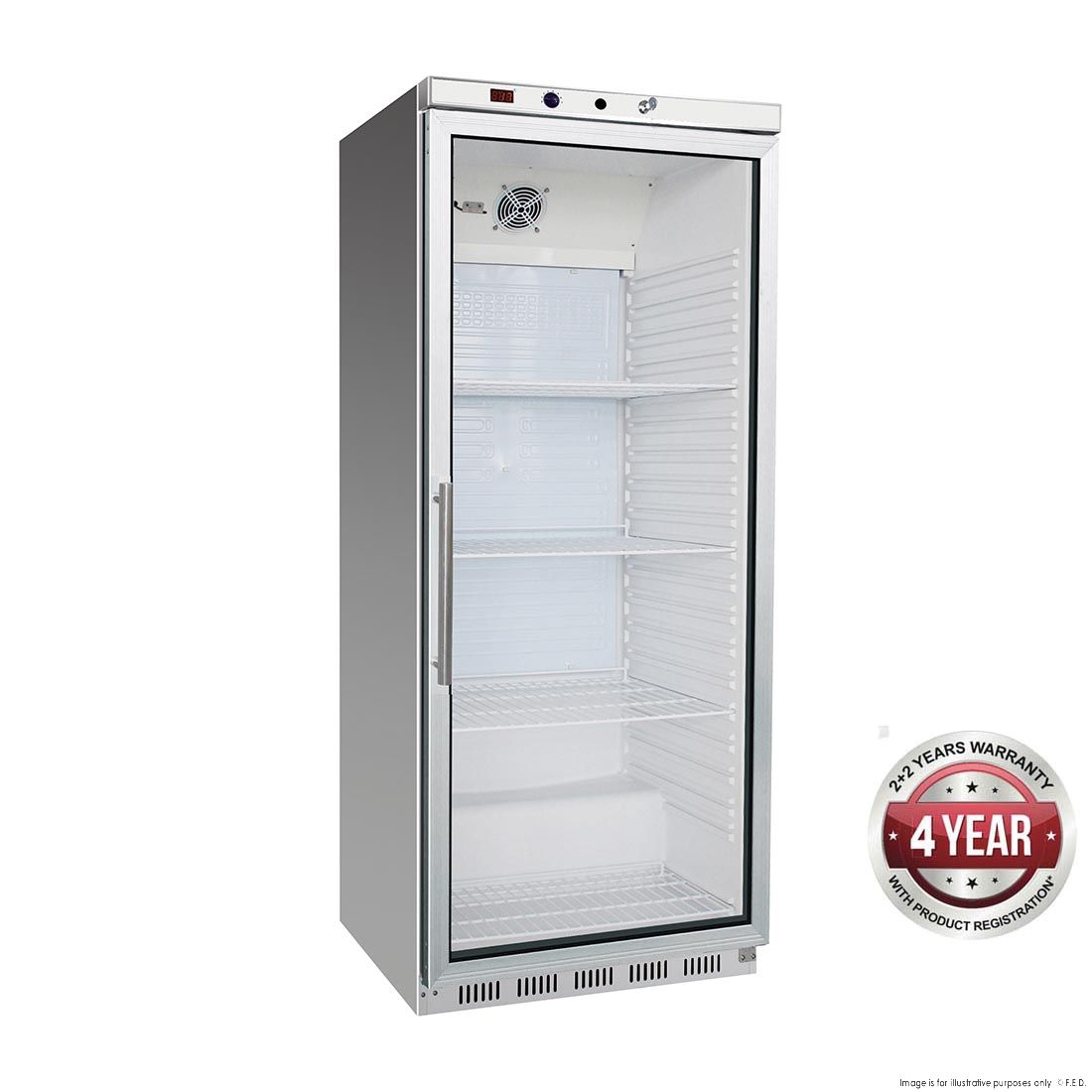 UPRIGHT STORAGE FRIDGE (SOLID DOOR) HR600 S/S - Commercial Food Equipment